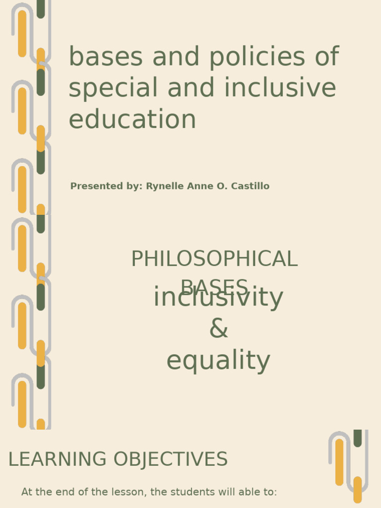 Ed108 Inclusivity and Equality | PDF | Inclusion (Education) | Special ...