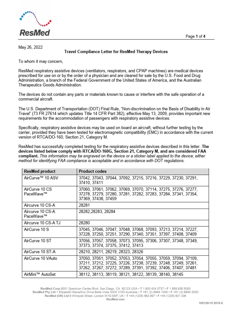 Travel Compliance Letter | PDF | Electromagnetic Compatibility
