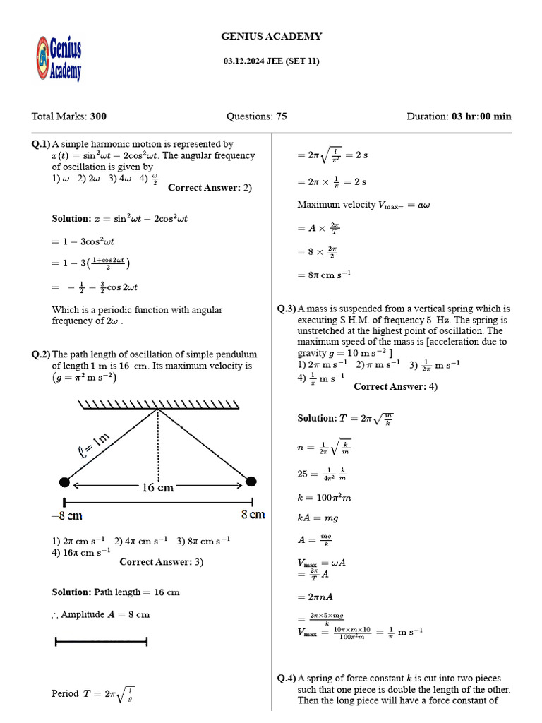 SET (11) Solutin | PDF | Wavelength | Waves