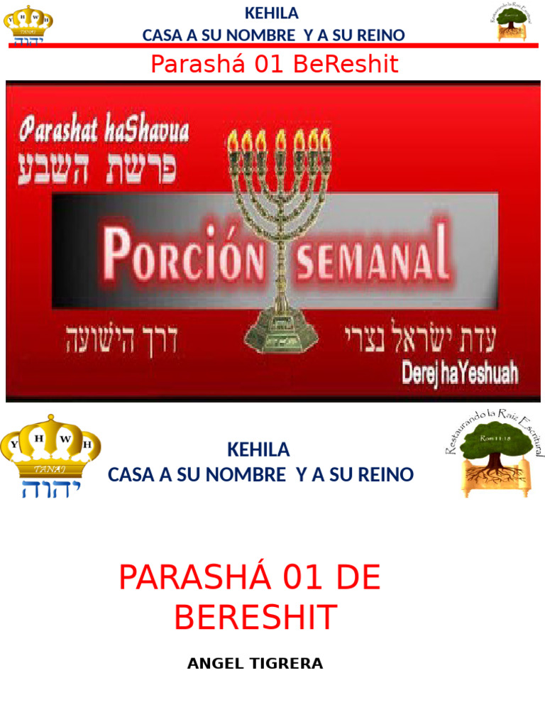 Parashat 1 Bereshit | PDF | Universo | Víspera