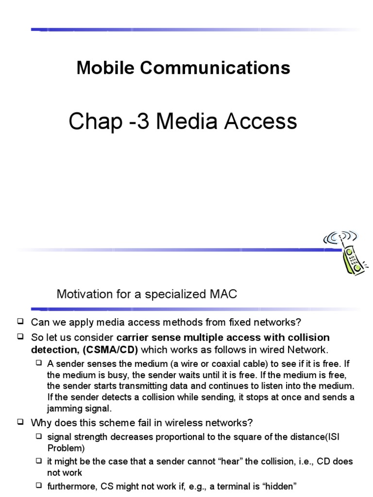 Chap-3 Media Access | PDF | Channel Access Method | Code Division ...