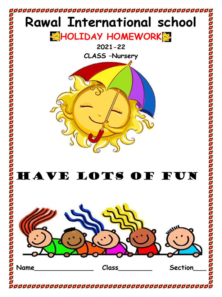 2. Holiday Homework Class Nursery | PDF | Preschool