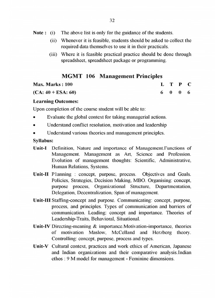 BCA II Sem Management Principles | PDF