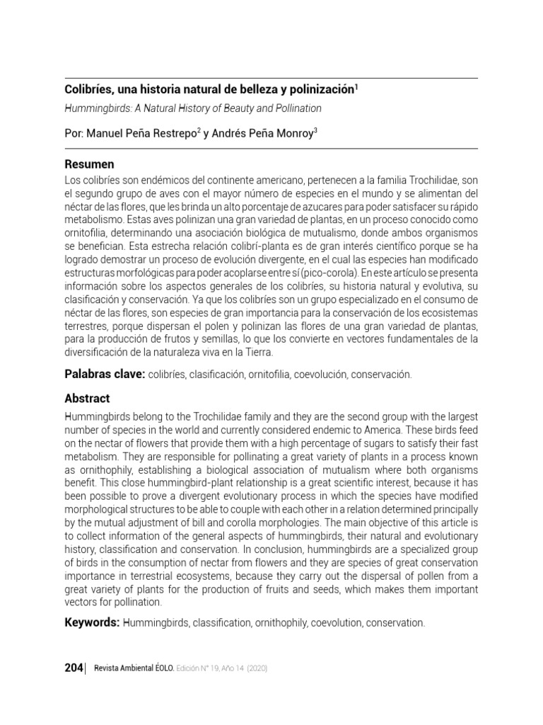colibri, una historia natural | PDF | Fructosa | Sacarosa
