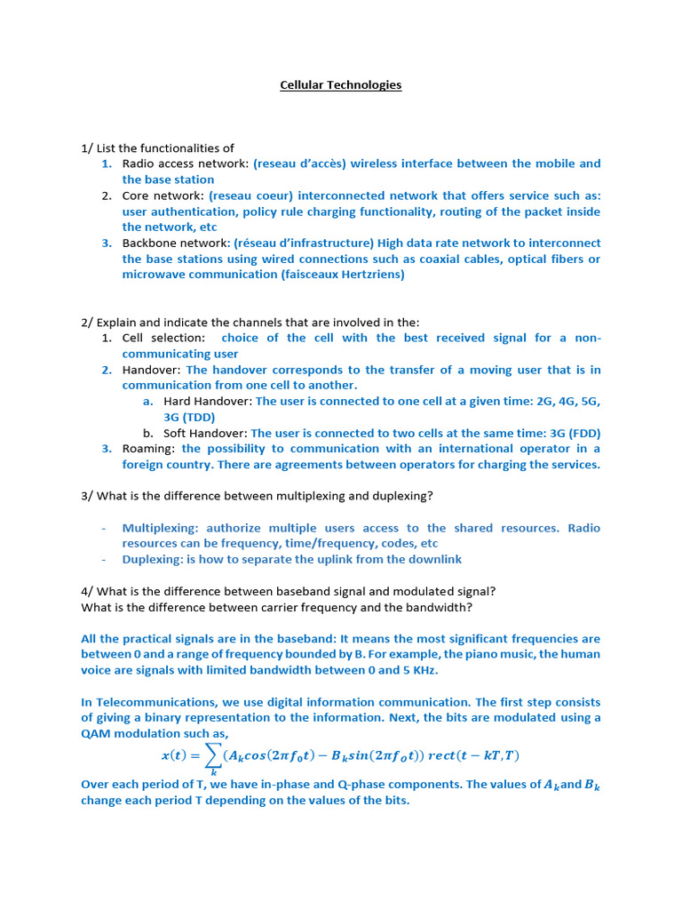 Cellular Technologies (98) - Copie | PDF | Duplex (Telecommunications) | Cellular Network
