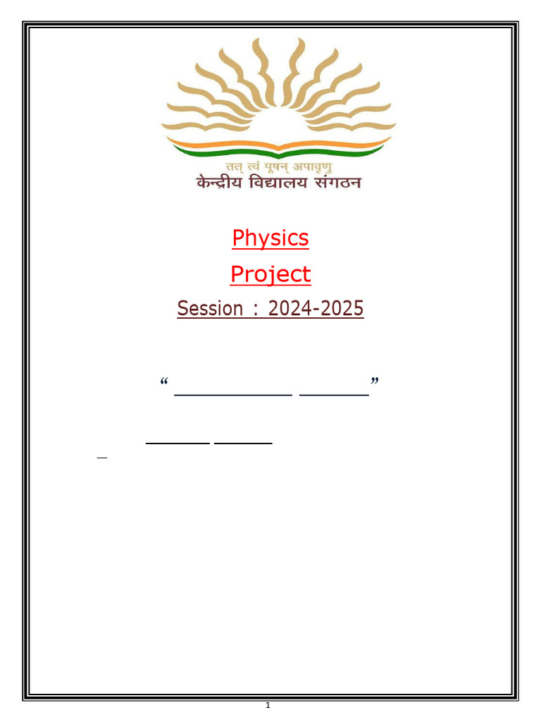 Physics Project Class XII 2021 22 Investigatory Project | PDF ...