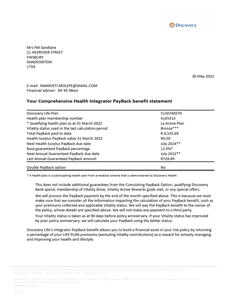 Health Integrator PayBack Summary | PDF | Personal Finance | Economies