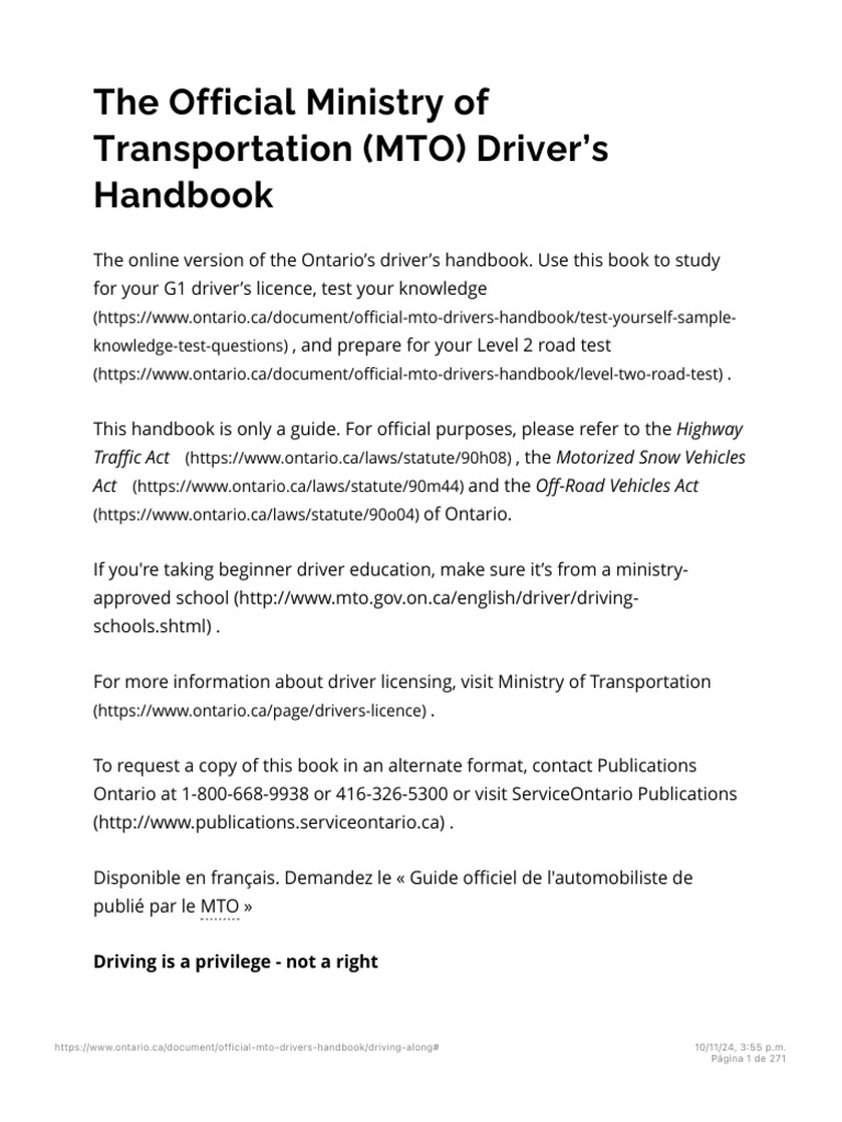 Driving Along - The Official Ministry of Transportation (MTO) Driver's ...