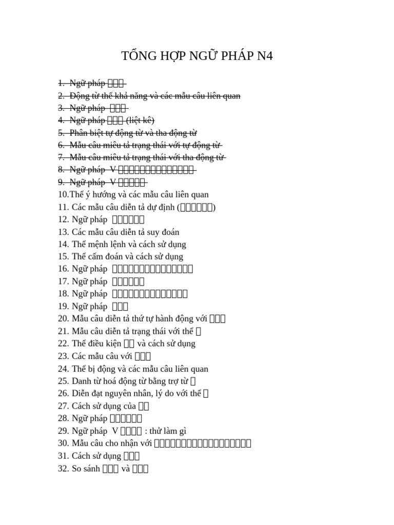 T NG H P NG Pháp N4 | PDF