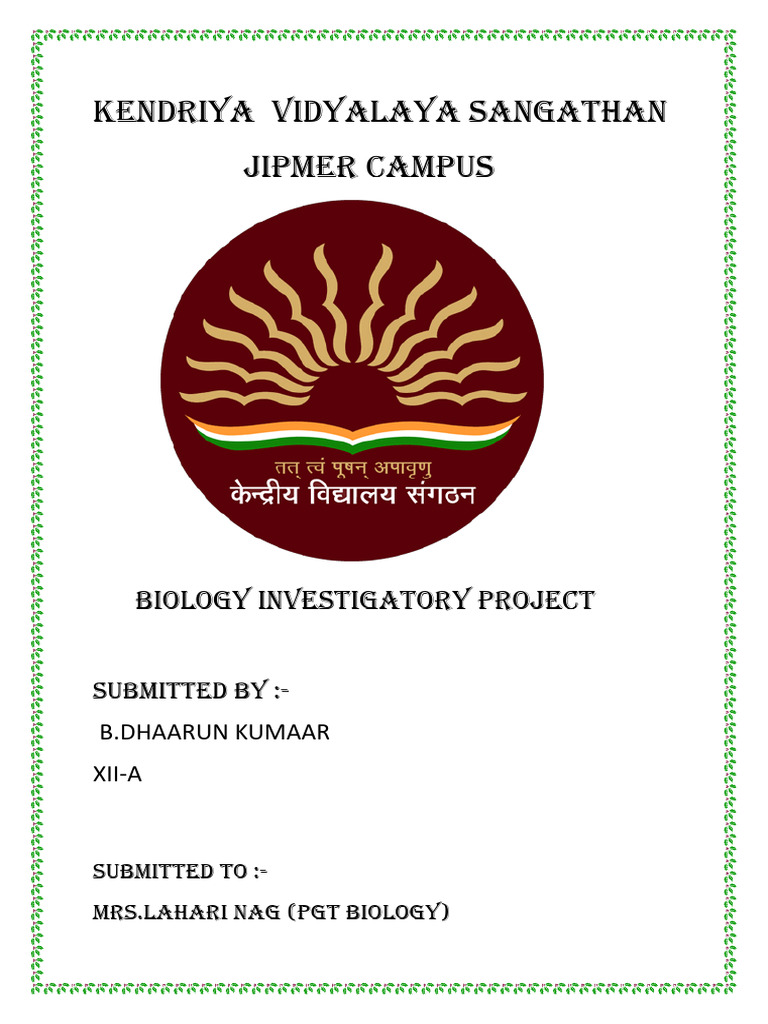 Kendriya Vidyalaya Biology Project | PDF