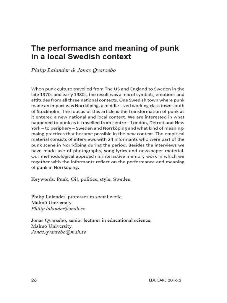 The_performance_and_meaning_of_punk_in_a | PDF | Punk Rock
