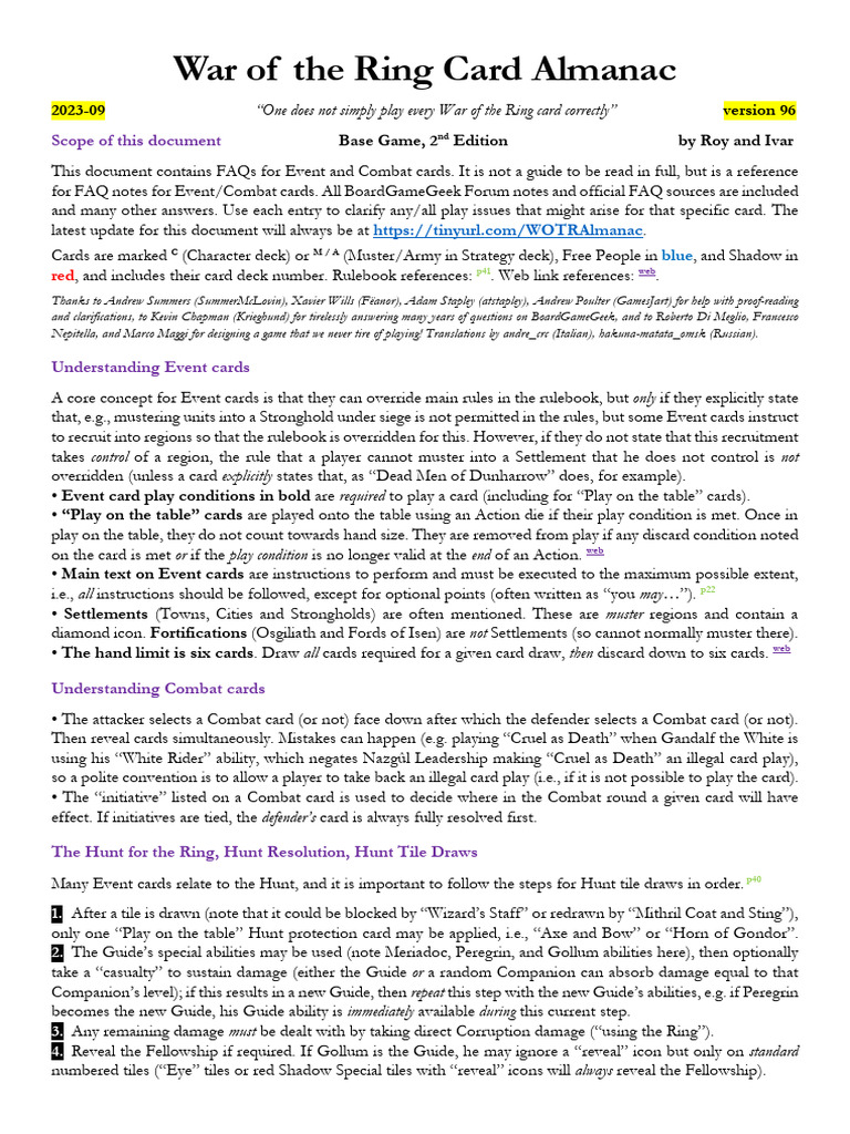 War of The Ring Almanac Latest | PDF | English Fantasy Novels | Fantasy