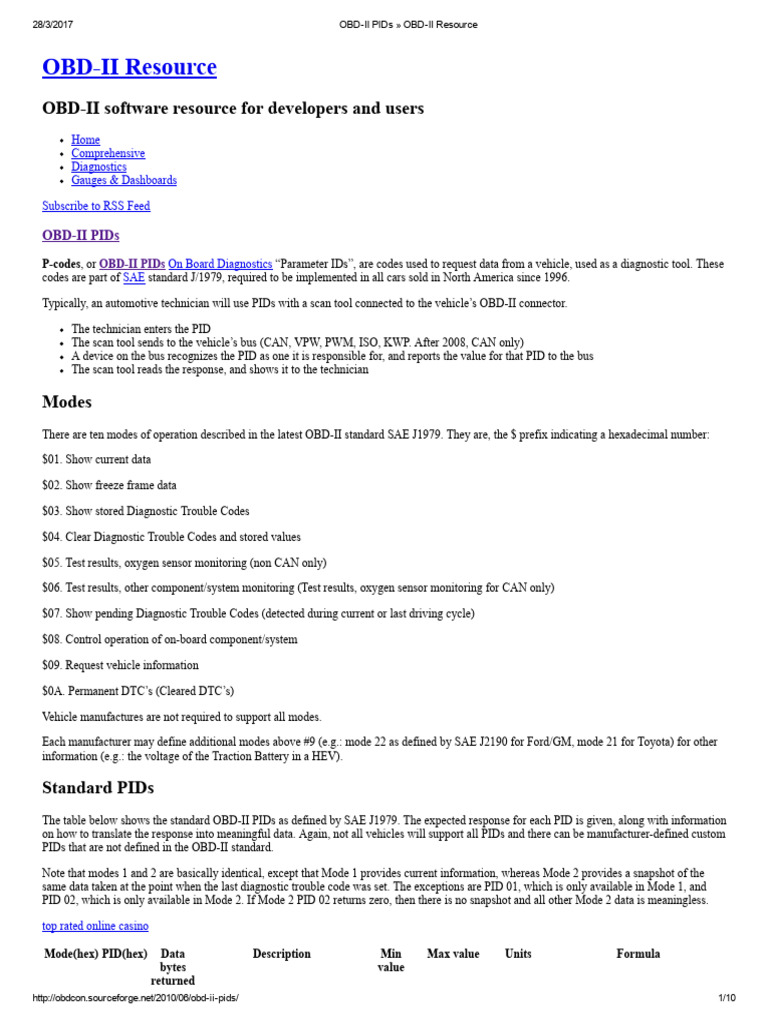 OBD-II PIDs » OBD-II Resource | PDF | Vehicle Technology | Vehicles