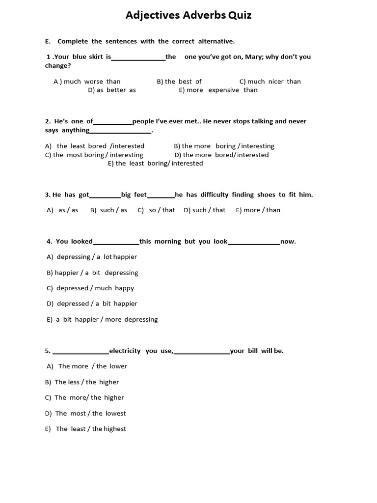 adjectives-adverbs-quiz | PDF