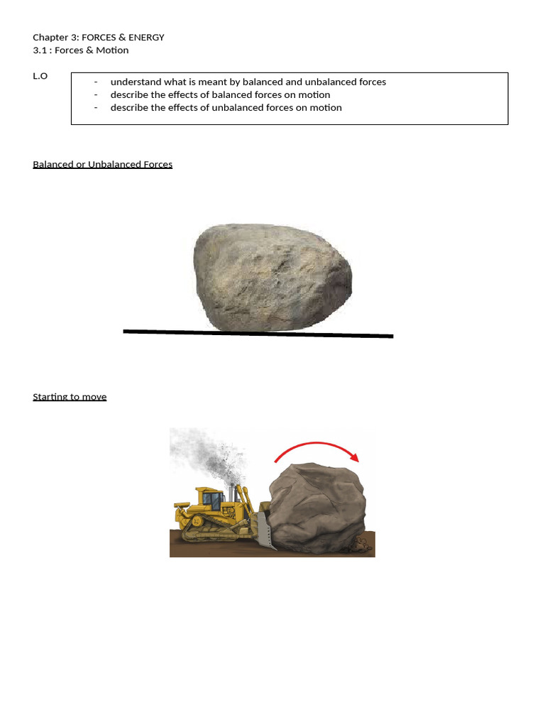 Chapter 3.1 Forces & Motion | PDF