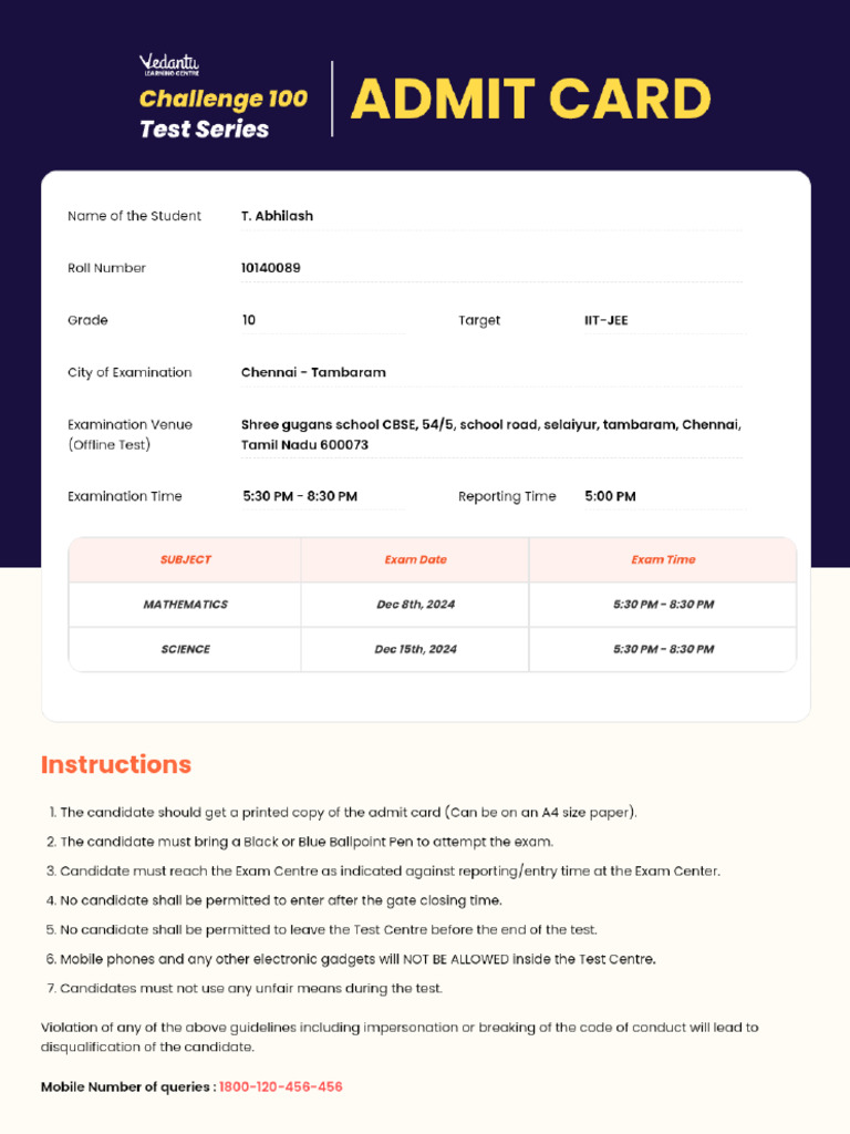 Admit Card | PDF