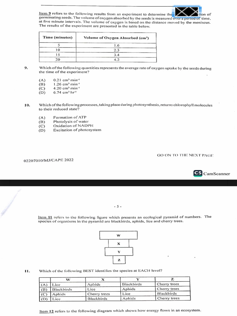 Biology Unit 2 CAPE Past Papers | PDF