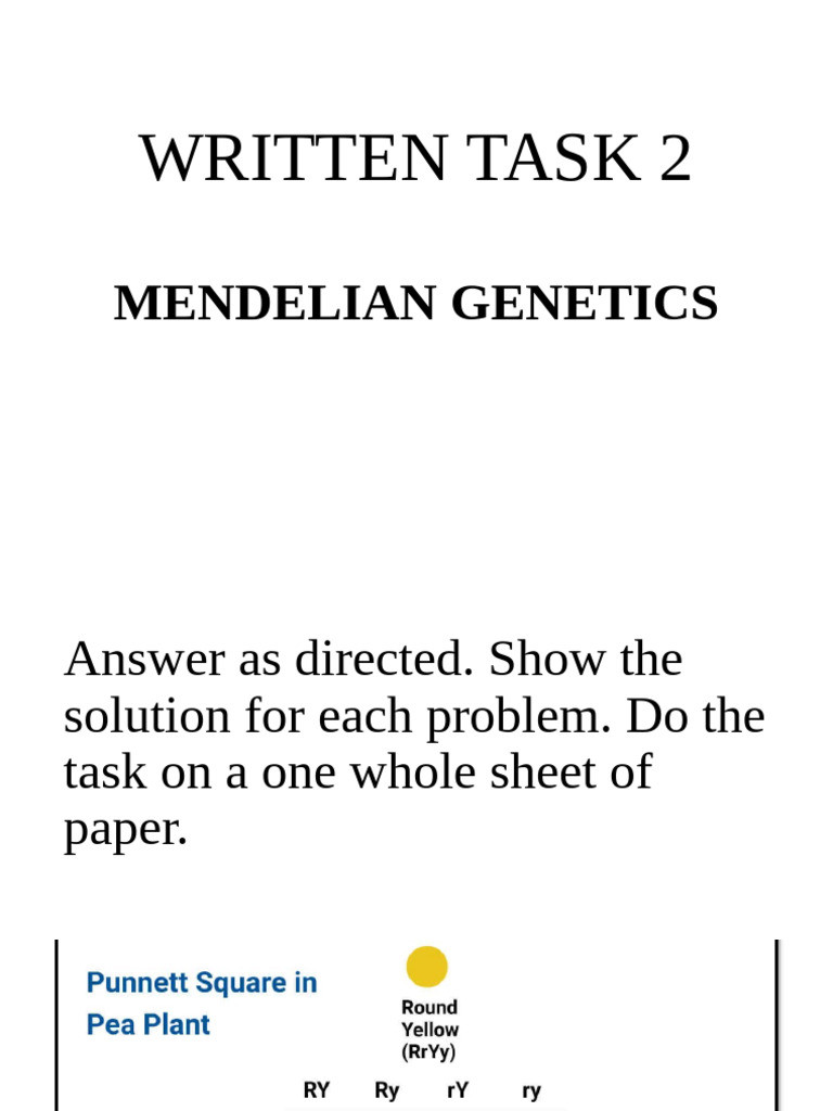 q1 Written Task 2 Mendelian Genetics | PDF | Biology | Biological Evolution