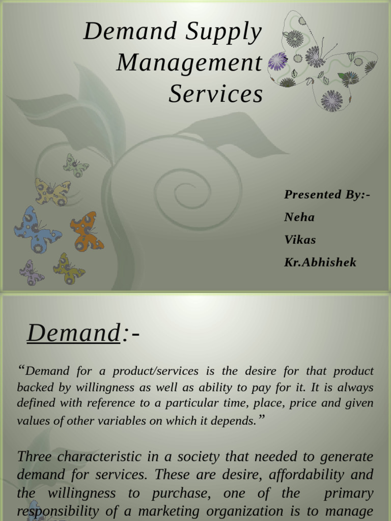 Demand Supply Management Services | PDF | Demand | Business
