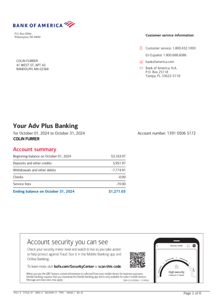 COLIN FURRER | PDF | Overdraft | Fee