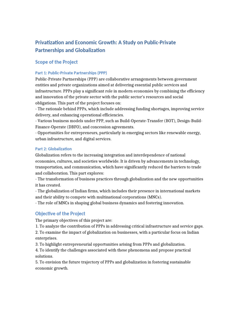 Privatization and Economic Growth Project Descriptive | PDF | Public ...