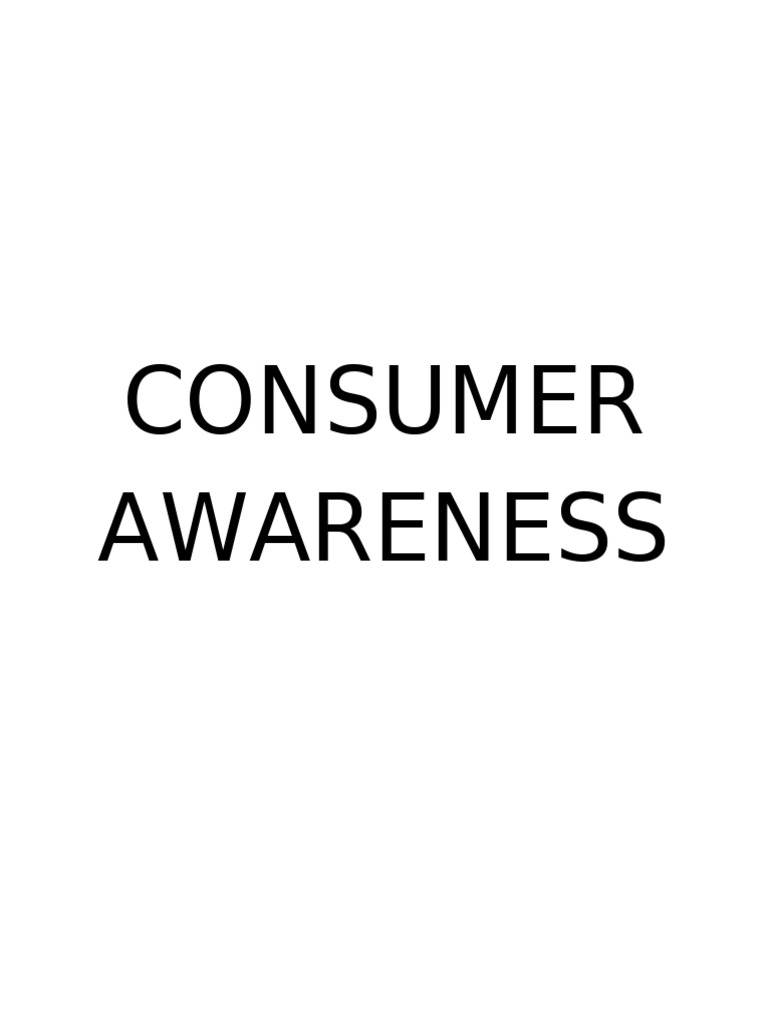 Consumer Awareness Project | PDF | Consumer Protection | Consumer Behaviour