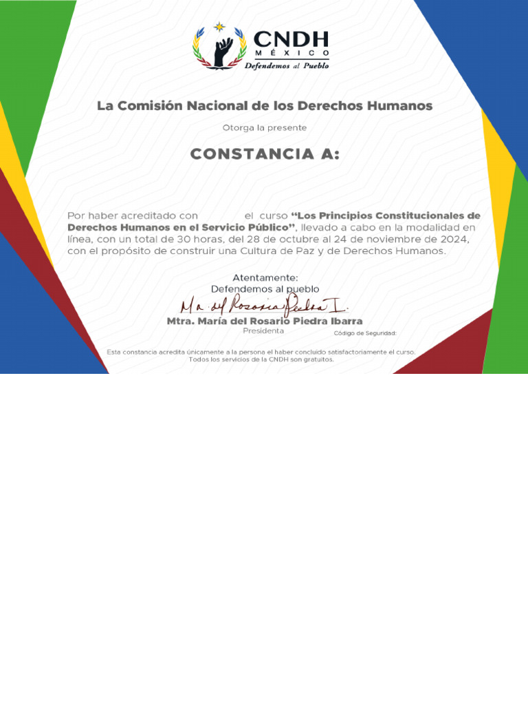 Certificación en Derechos Humanos CNDH | PDF