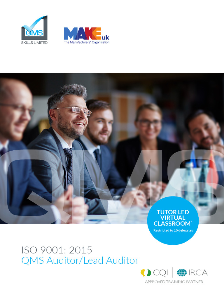 ISO 9001:2015 QMS Auditor Training Course | PDF | Audit | Iso 9000