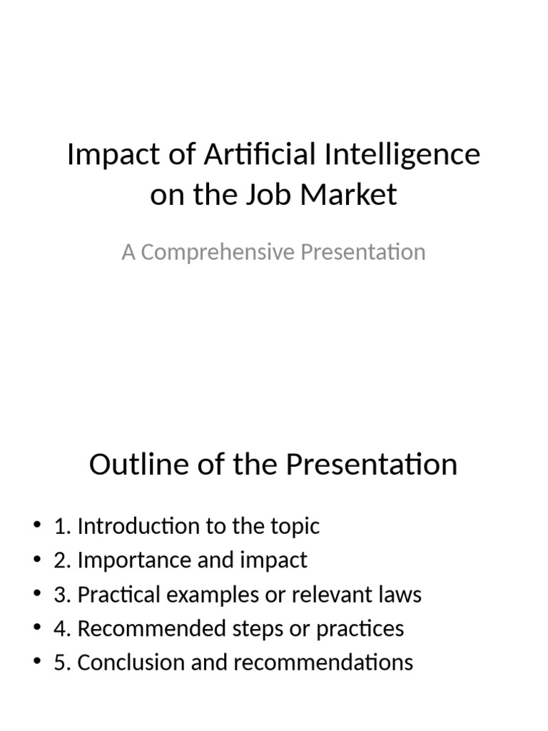 Impact of Artificial Intelligence On The Job Market | PDF