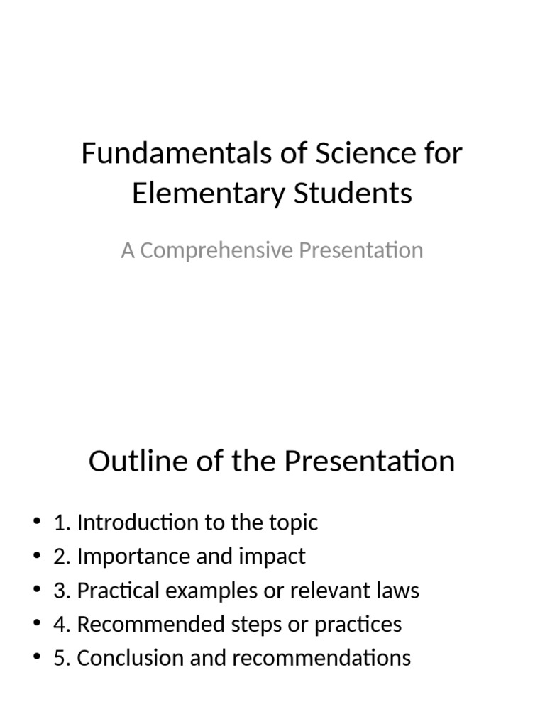 Fundamentals of Science For Elementary Students | PDF