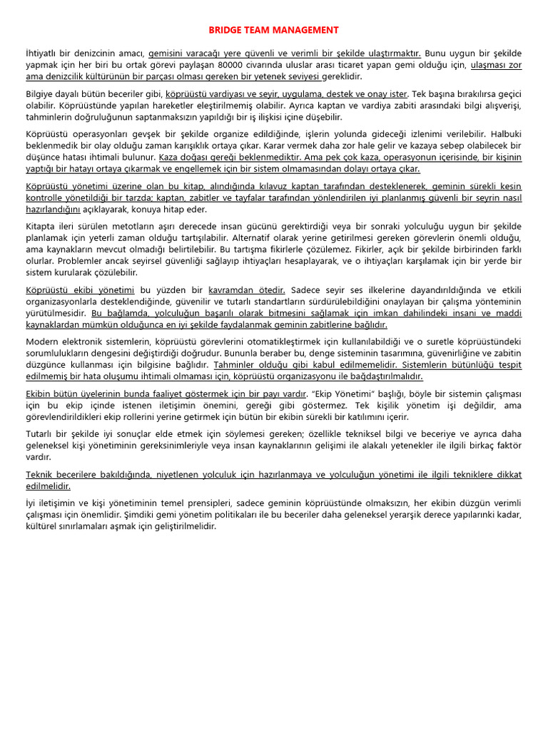 Bridge Team Management | PDF