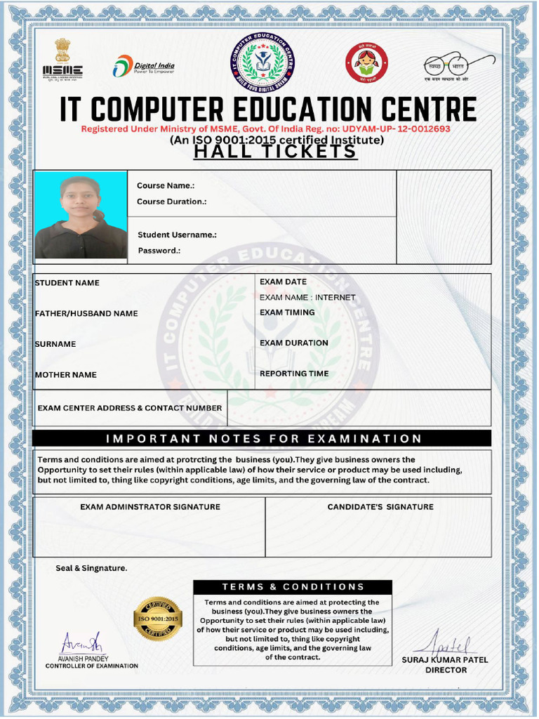 Ritika Admit Card | PDF