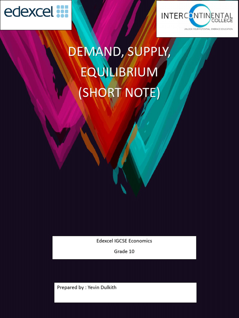 Demand,Supply,Equilibrium (Short Note) | PDF | Demand | Supply (Economics)