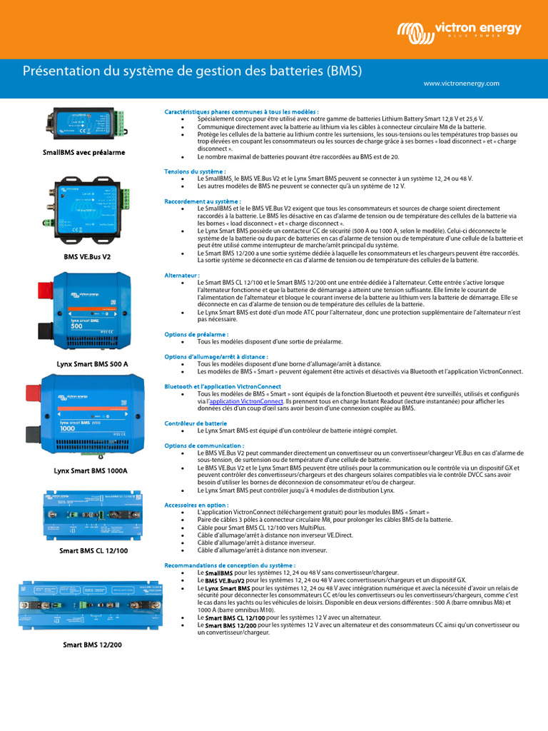 Datasheet BMS Overview FR | PDF | Chargeur (électricité) | Électrotechnique