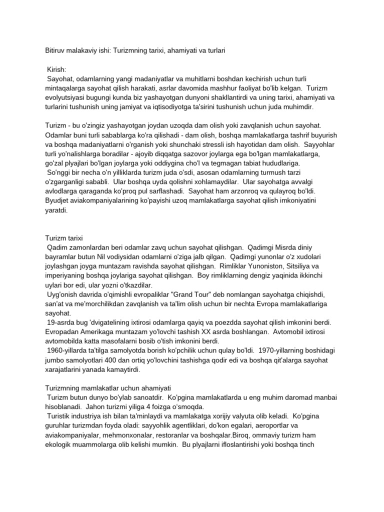 Tezis Turizm (1) | PDF