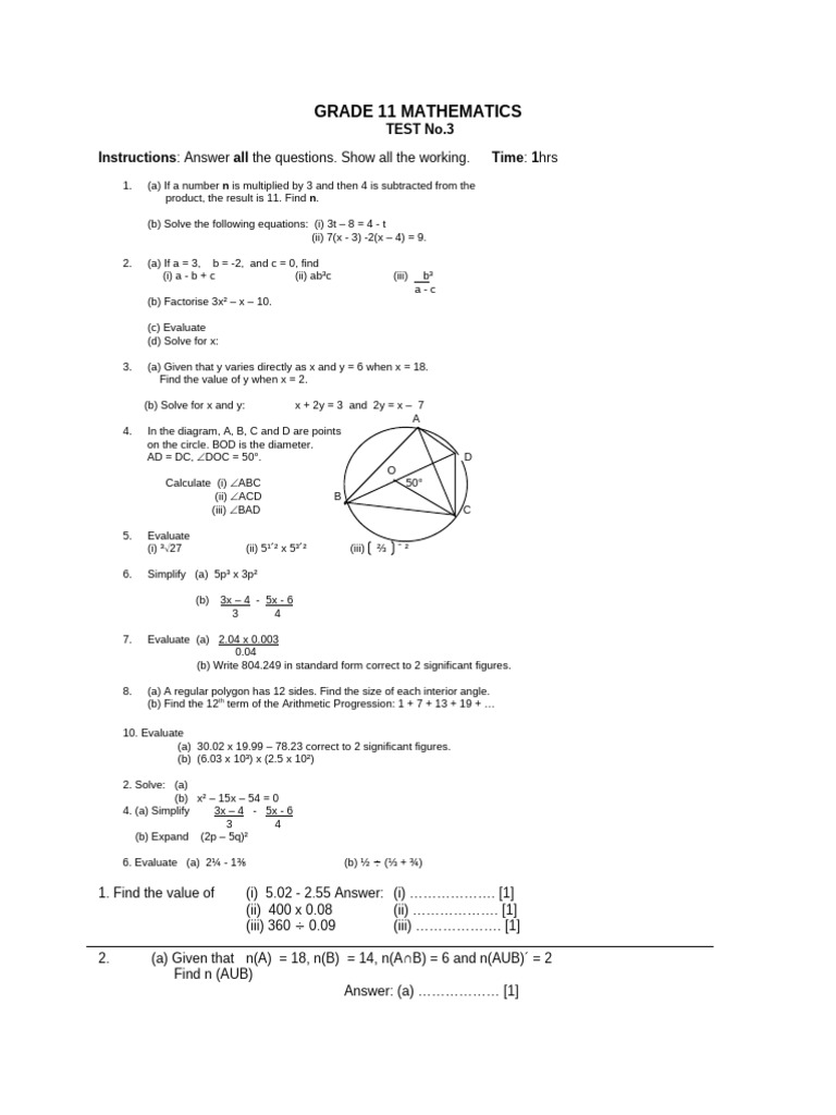 Grade 11 Mathematics | PDF | Circle | Mathematics