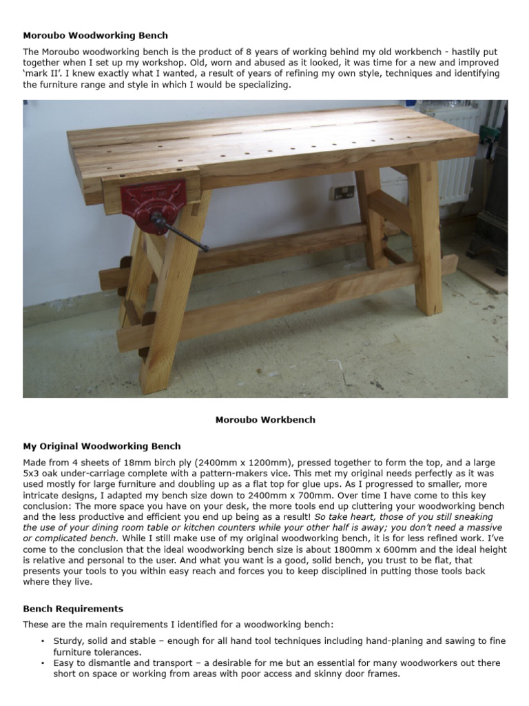 Moroubo Woodworking Bench | PDF | Woodworking