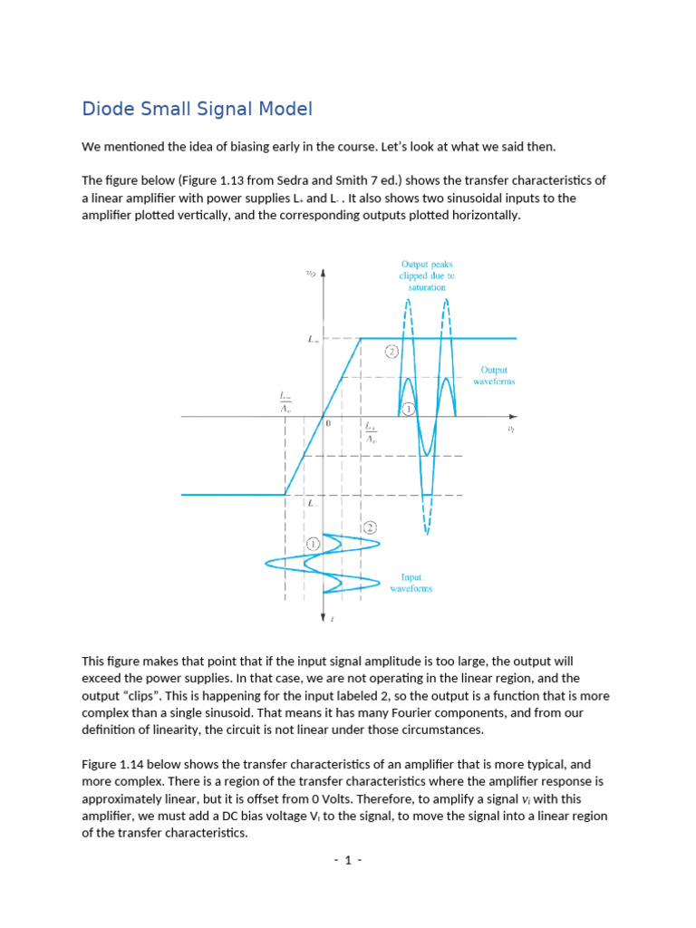 Notes - Diode Small Signal Model | PDF | Amplifier | Diode