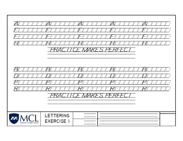 Lettering Exercise 1 | PDF
