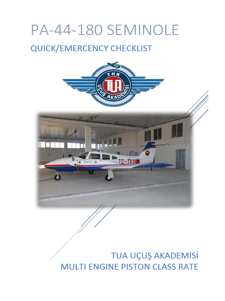 Pa44 Tua Quicknorm-Emc Checkli̇st | PDF | Vehicle Parts | Aviation