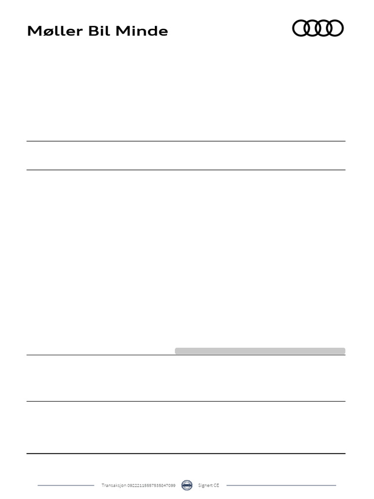 Møller Bil Minde: Bekreftelse Verkstedgjennomgang | PDF