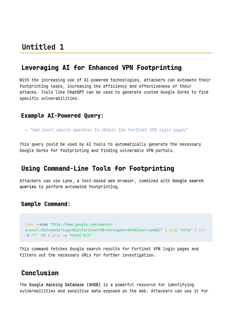 Leveraging AI For Enhanced VPN Footprinting | PDF