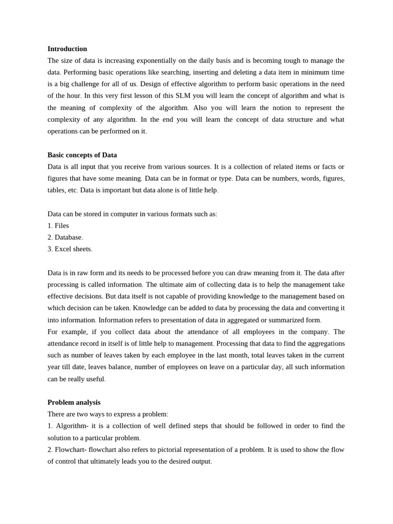 Fundamentals of Algorithms and Data Structures | PDF | Time Complexity | Algorithms