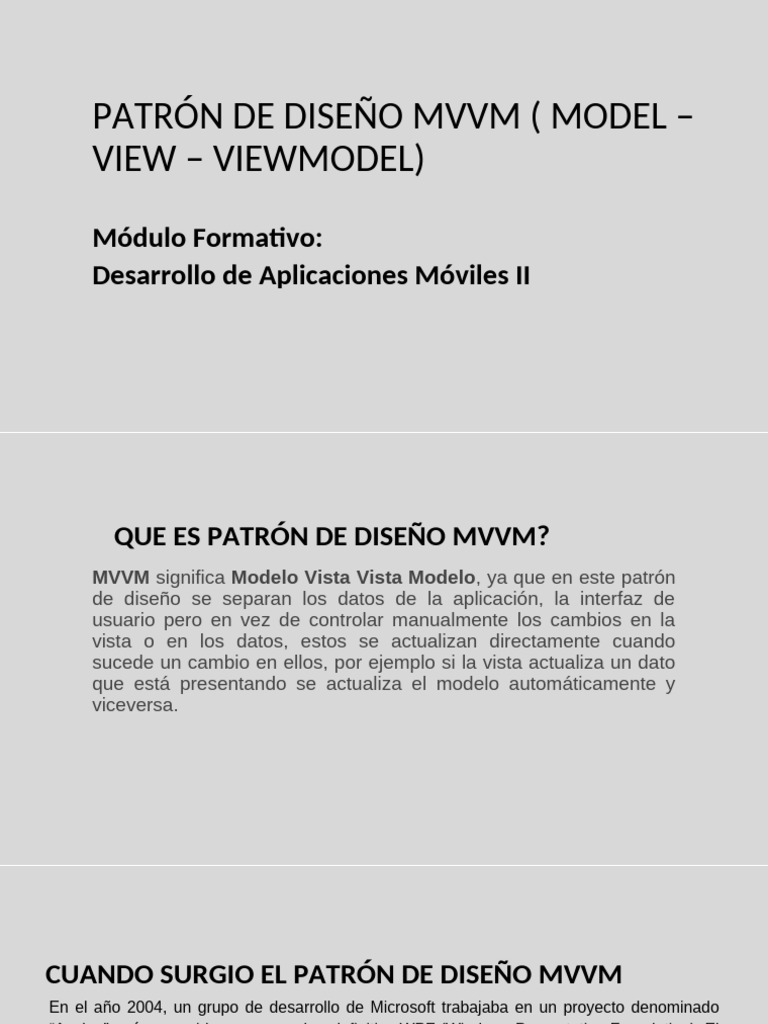 Patron MVVM | PDF | Ingeniería Informática | Tecnologías de la información