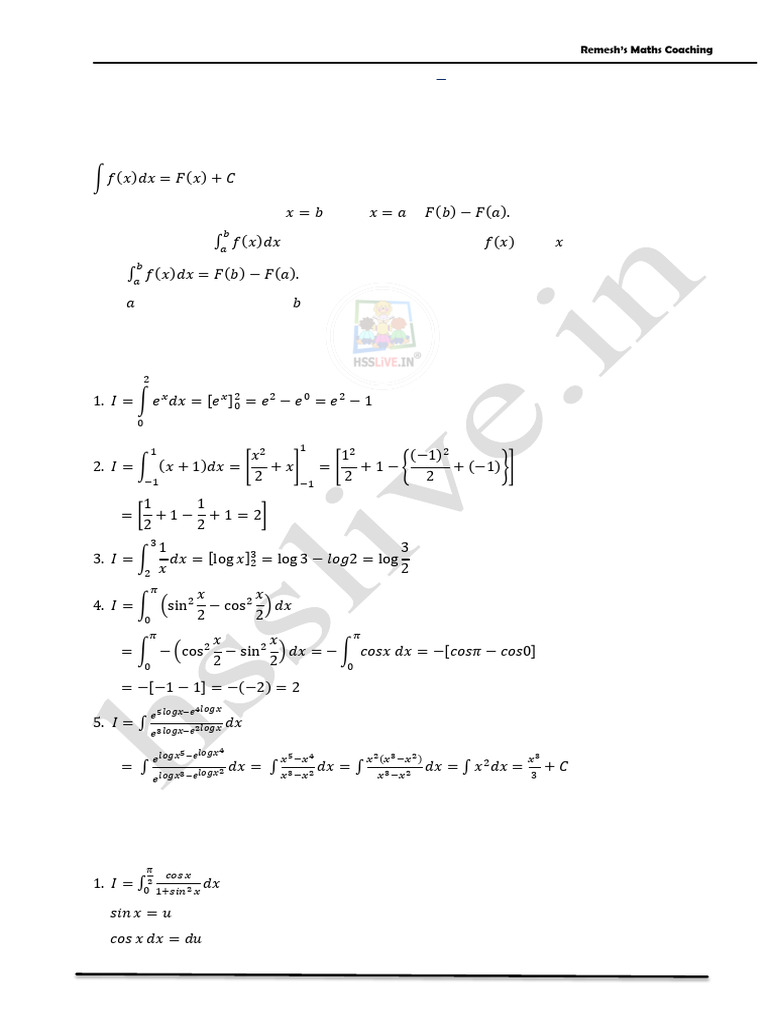 Advanced Integral Calculus Guide | PDF | Mathematics | Mathematical Analysis