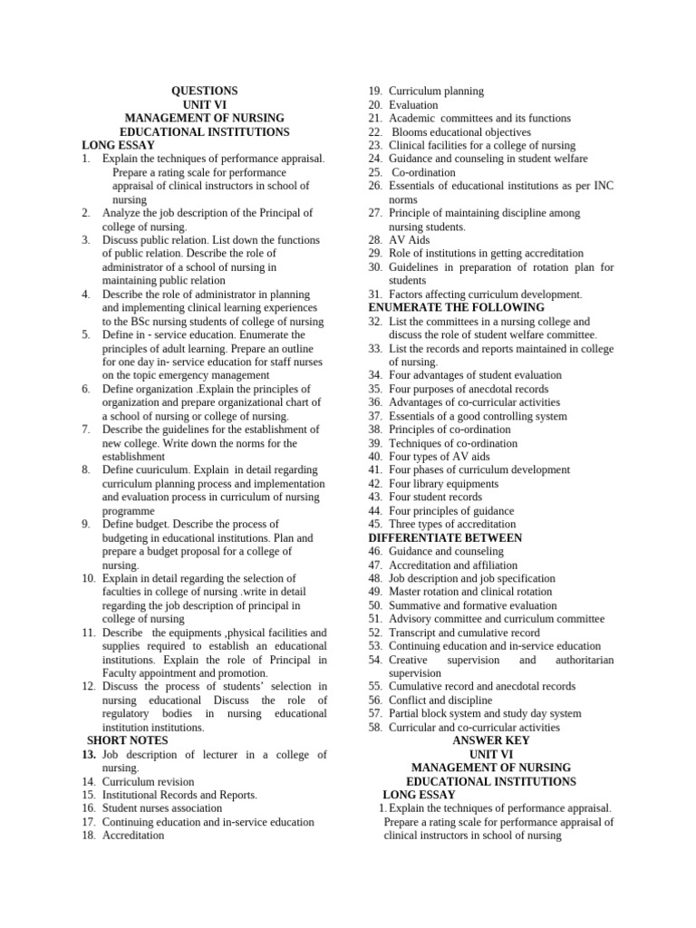 UNIT VI | PDF | Nursing | Curriculum UNIT VI | PDF | Nursing | Curriculum