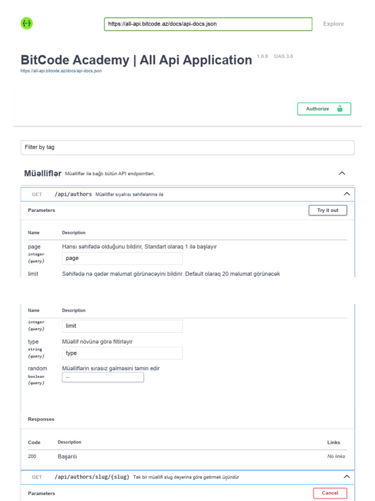 BitCode Academy - Api List | PDF