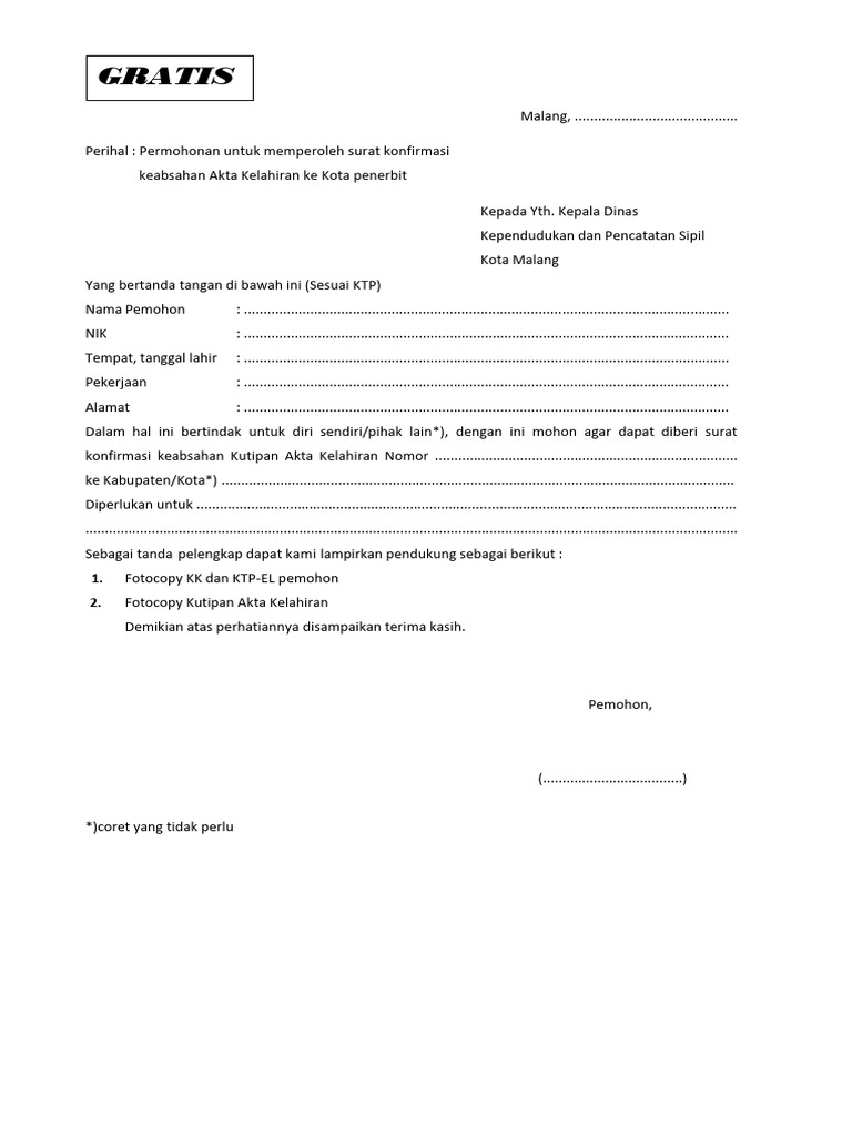FORM KONFIRMASI KEABSAHAN | PDF