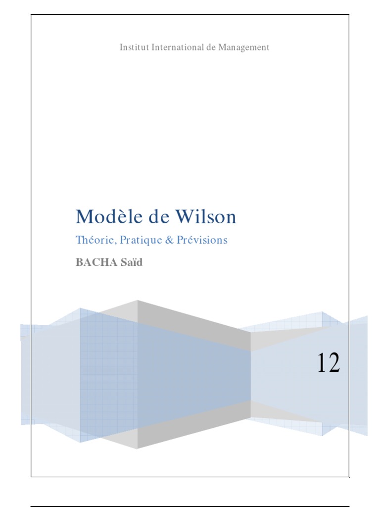 Méthode de Wilson en Gestion des Stocks | PDF | Moyenne mobile | Inventaire