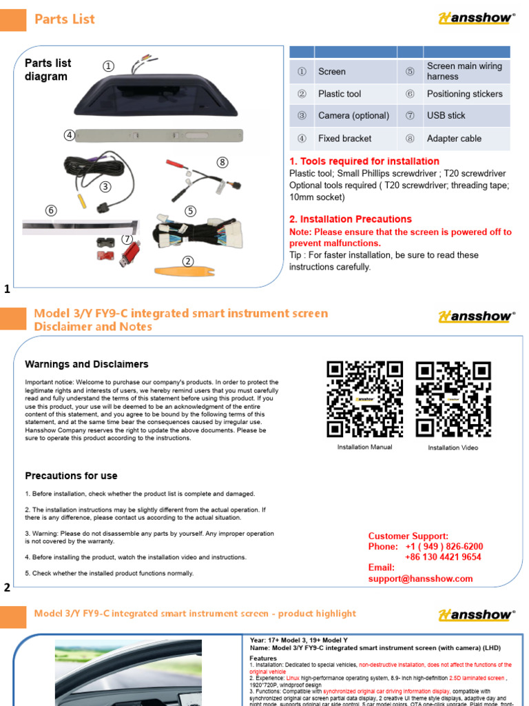 Model 3Y FY9-C Installation Instruction | PDF | User Interface | Electrical Connector